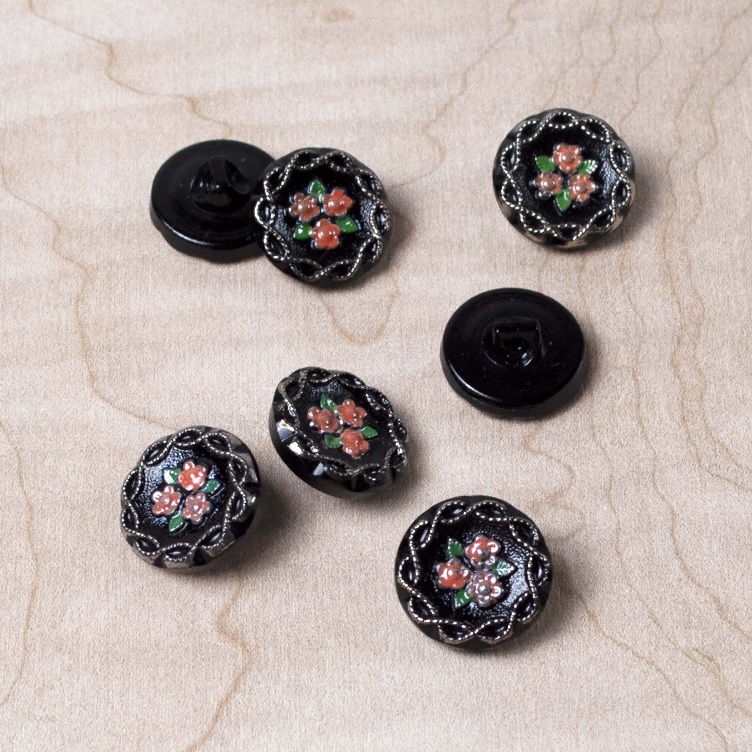 Bouquet Glass Button