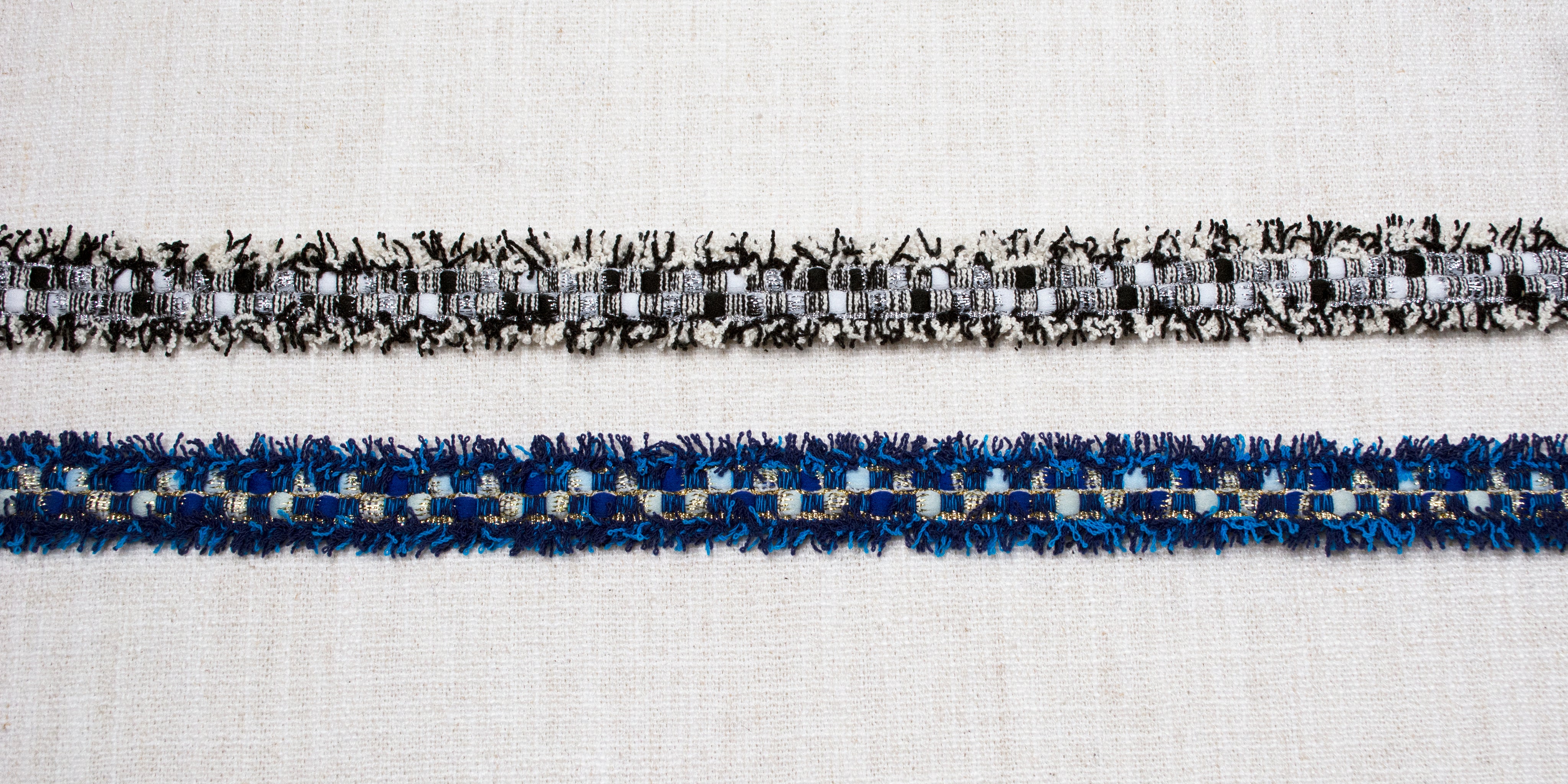 Fringed-Edge Trim in Blue Mix – Embellish Trims