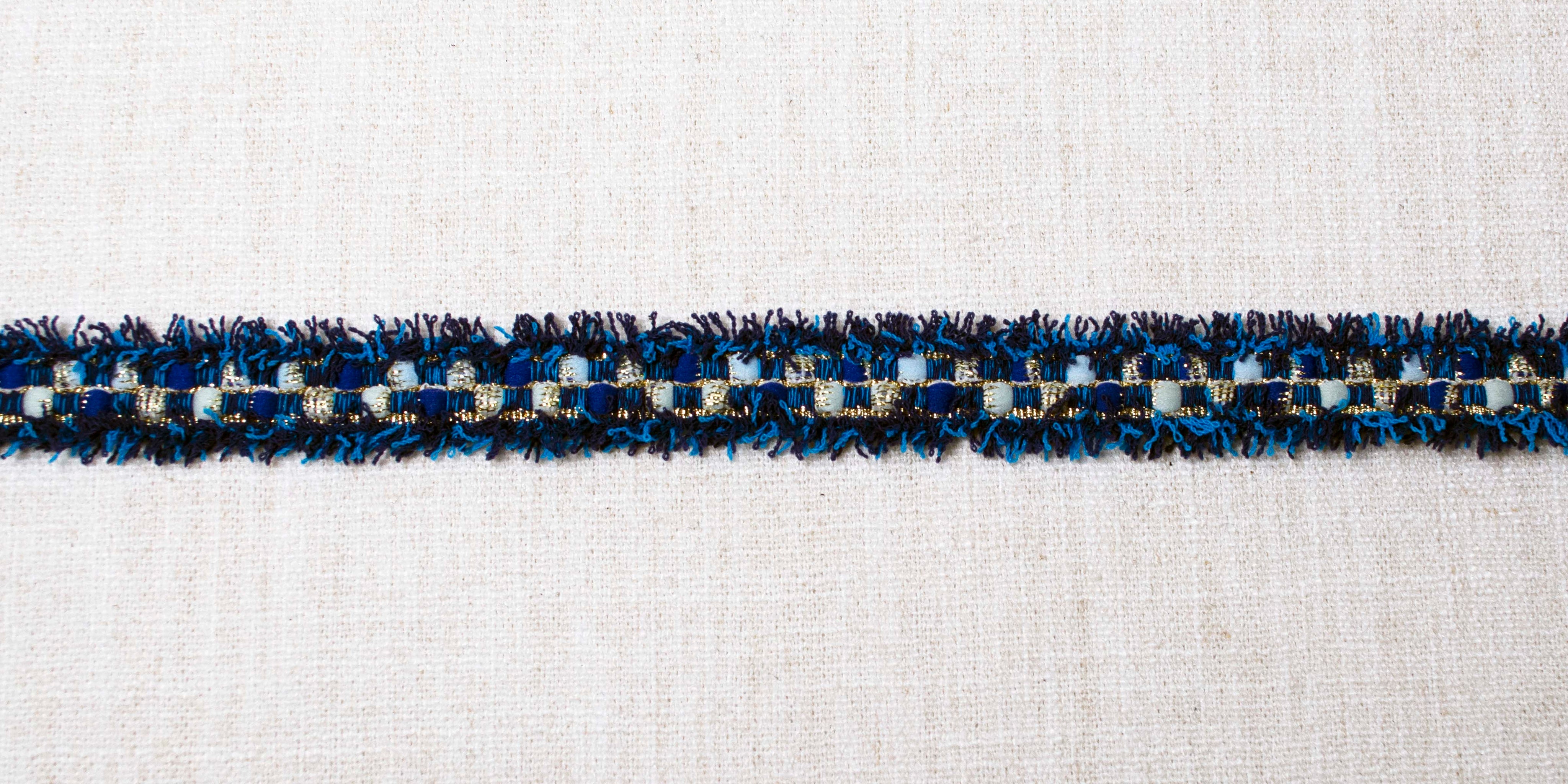 Fringed-Edge Trim in Blue Mix – Embellish Trims